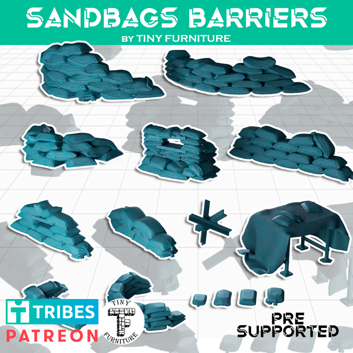 3D Printable Sandbag Barriers by Tiny Furniture